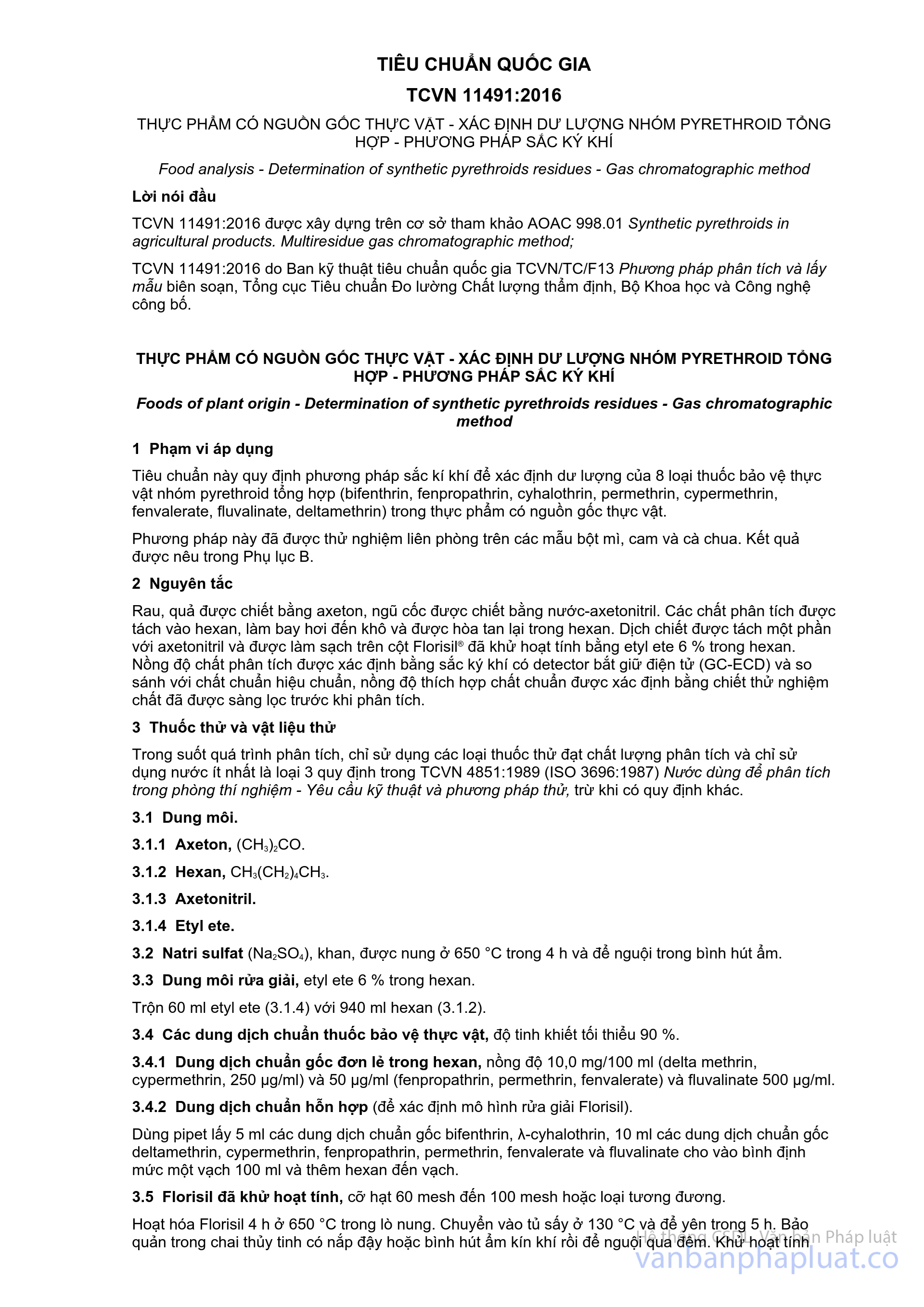 Tiêu chuẩn quốc gia TCVN 11491:2016 về Thực phẩm có nguồn gốc thực vật ...