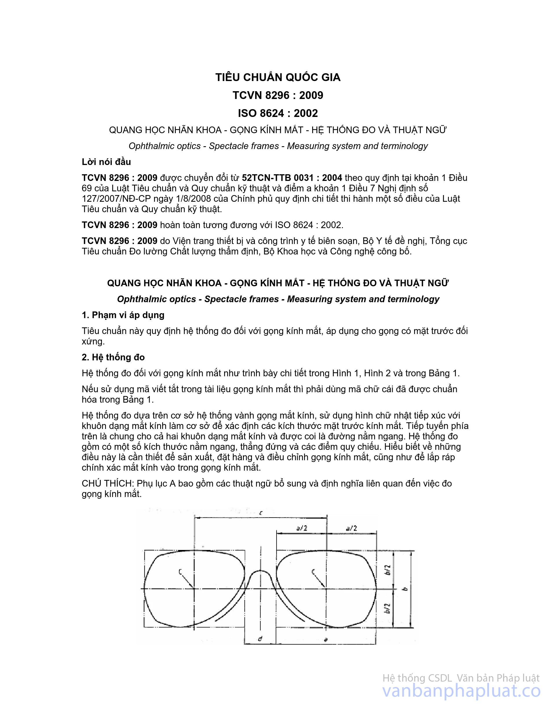 Tiêu chuẩn quốc gia TCVN 8296:2009 (ISO 8624 : 2002) về Quang học nhãn ...