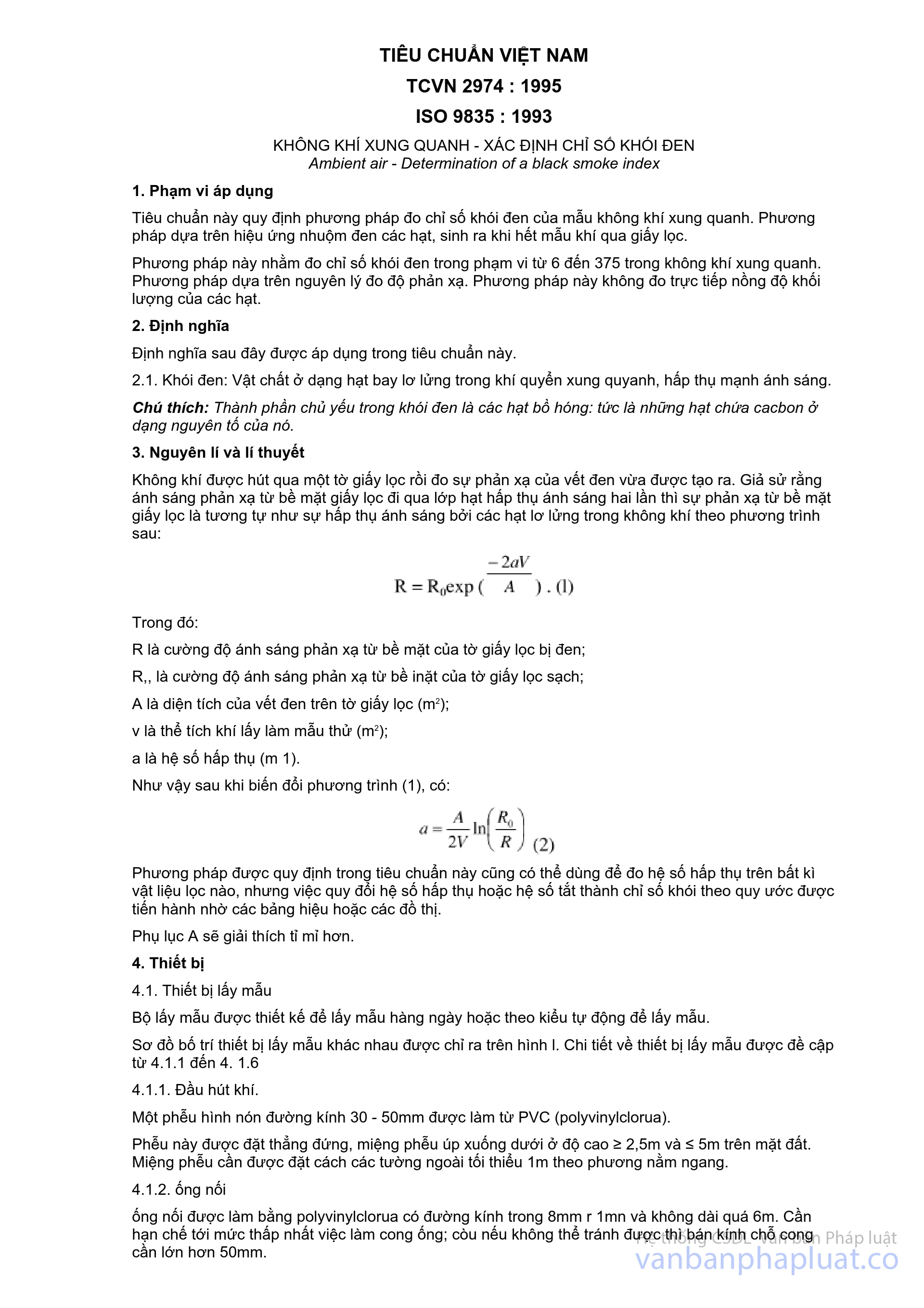 Tiêu chuẩn Việt Nam TCVN 2974:1995 (ISO 9835 : 1993) về không khí xung ...