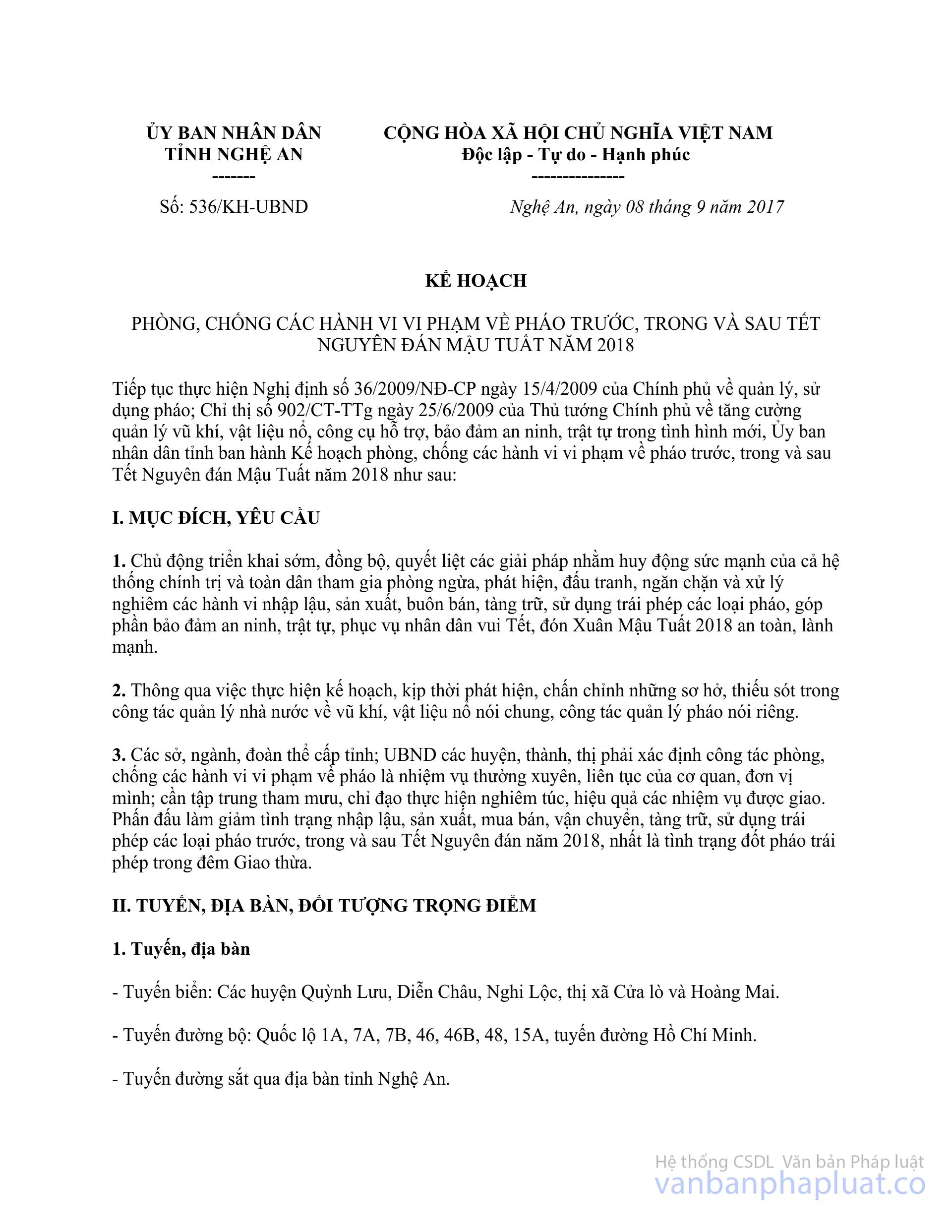 Kế hoạch 536/KH-UBND 2017 phòng chống hành vi vi phạm về pháo Tết ...