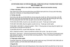 Tiêu chuẩn Việt Nam TCVN 4807:2001 ( ISO 4150:1991) về cà phê nhân - phương pháp xác định cỡ hạt ...