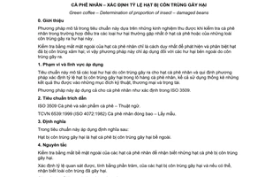 Tiêu chuẩn Việt Nam TCVN 6602:2000 (ISO 8455:1986) về cà phê nhân đóng bao - hướng dẫn bảo quản ...